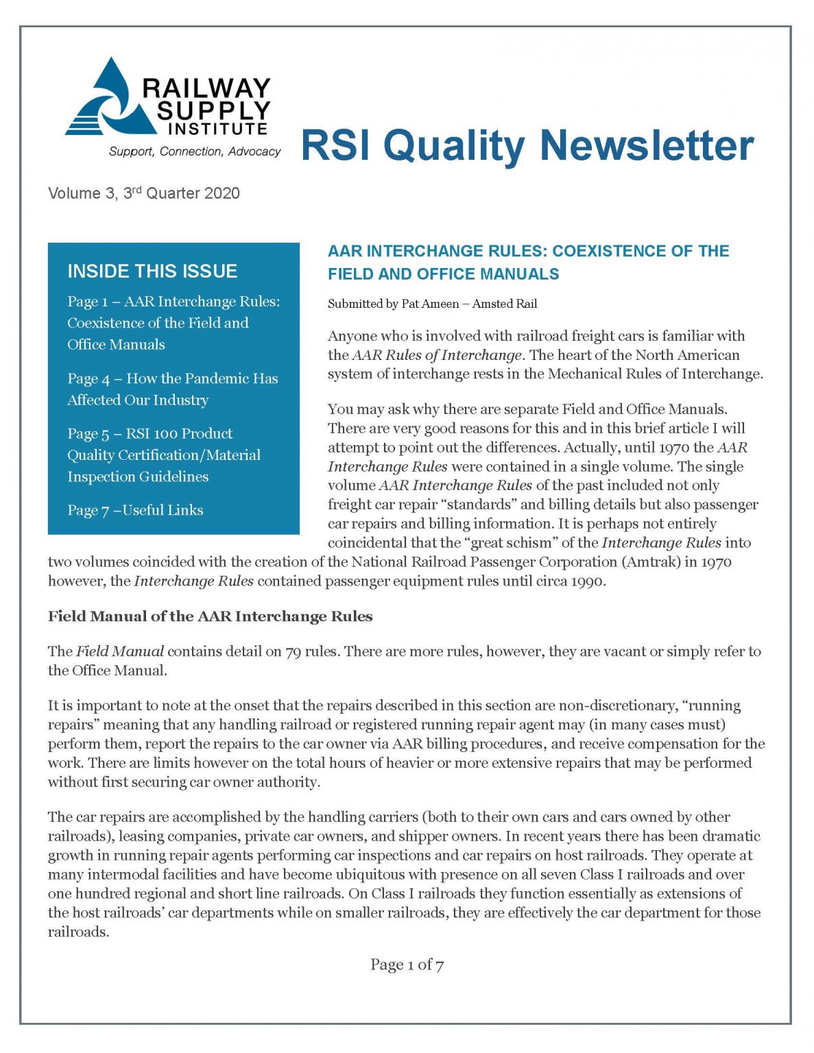 RSI Quality Newsletter - RSI