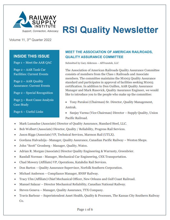 RSI Quality Newsletter - RSI