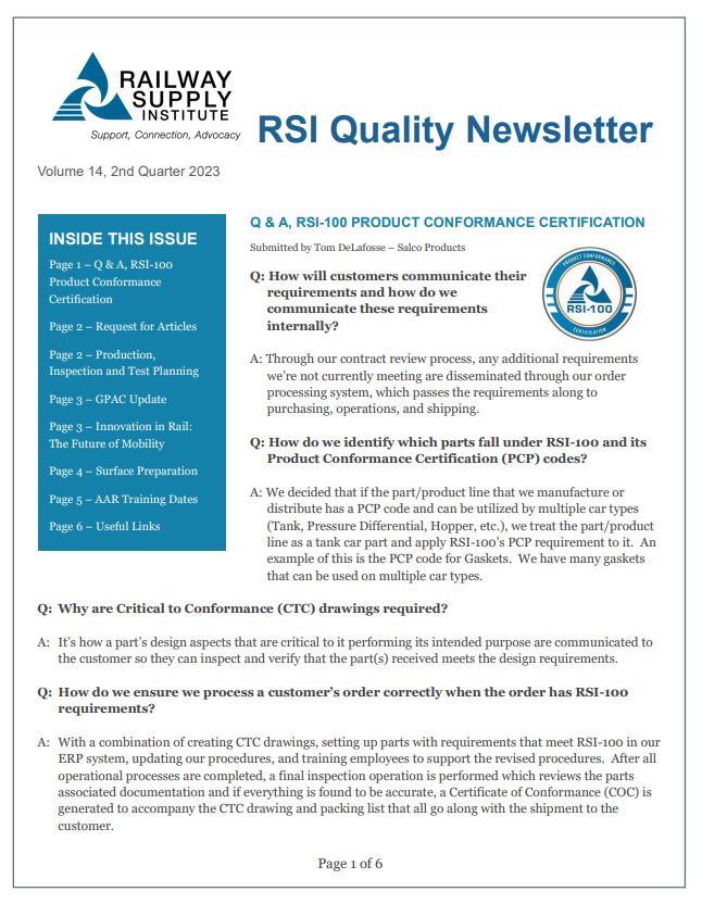 RSI Quality Newsletter - RSI